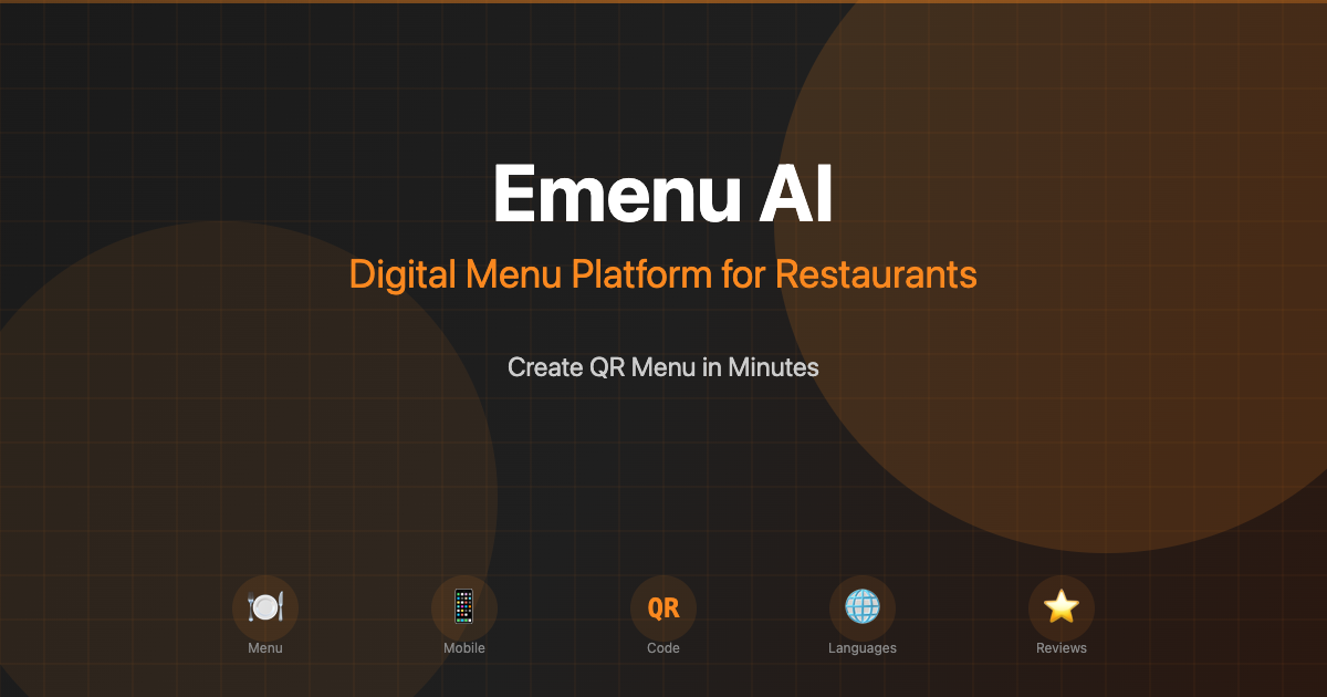 Emenu AI - #1 Digital Menu Platform for Restaurants | QR Code Menus | Emenu AI
